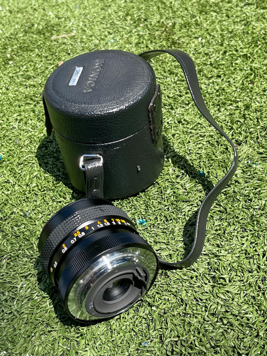 Konica Hexanon AR 28mm F/3.5 Wide Angle Lens With Original Leather Case ...