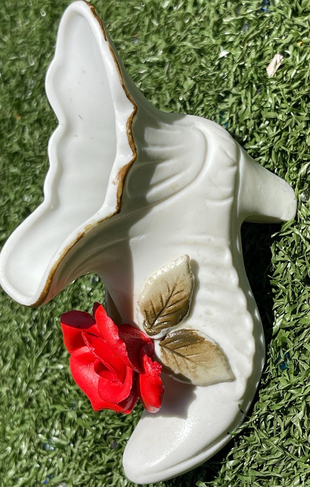 Vintage Norcrest Porcelain Shoe Vase PR-201 – Japan 1950s – Red Rose ...