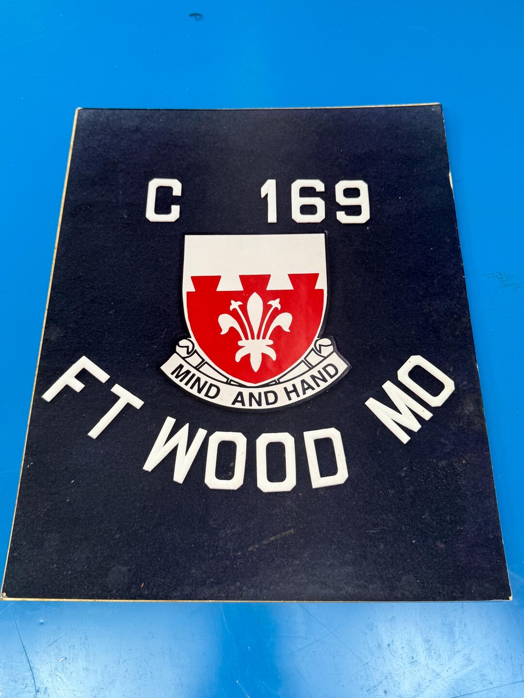 Vintage U.S. Army Fort Leonard Wood MO Placard – Co. C 169th Engineer ...