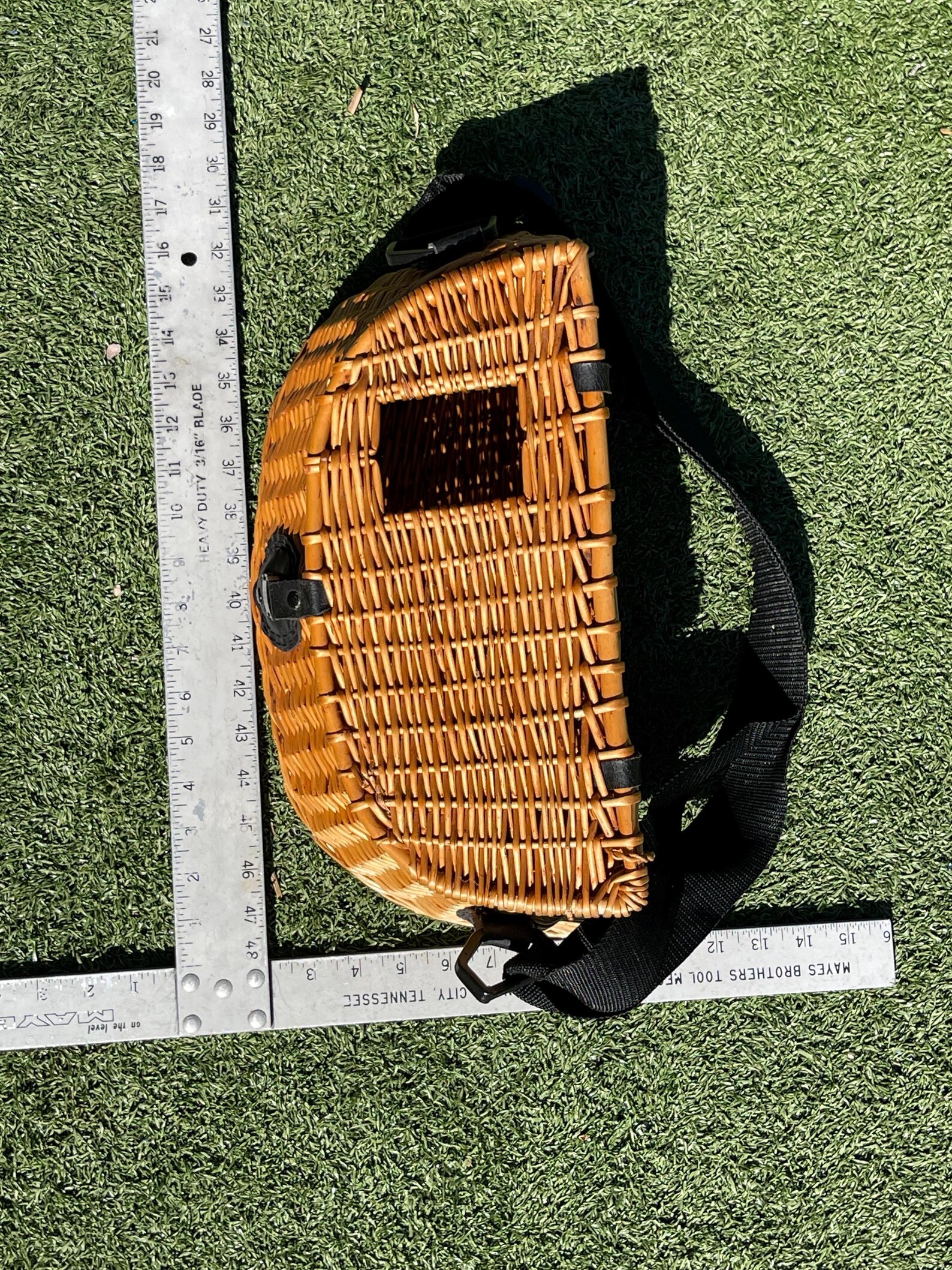 Vintage Wicker Fishing Creel Basket With Strap – 16” Trout Fly Fishing ...
