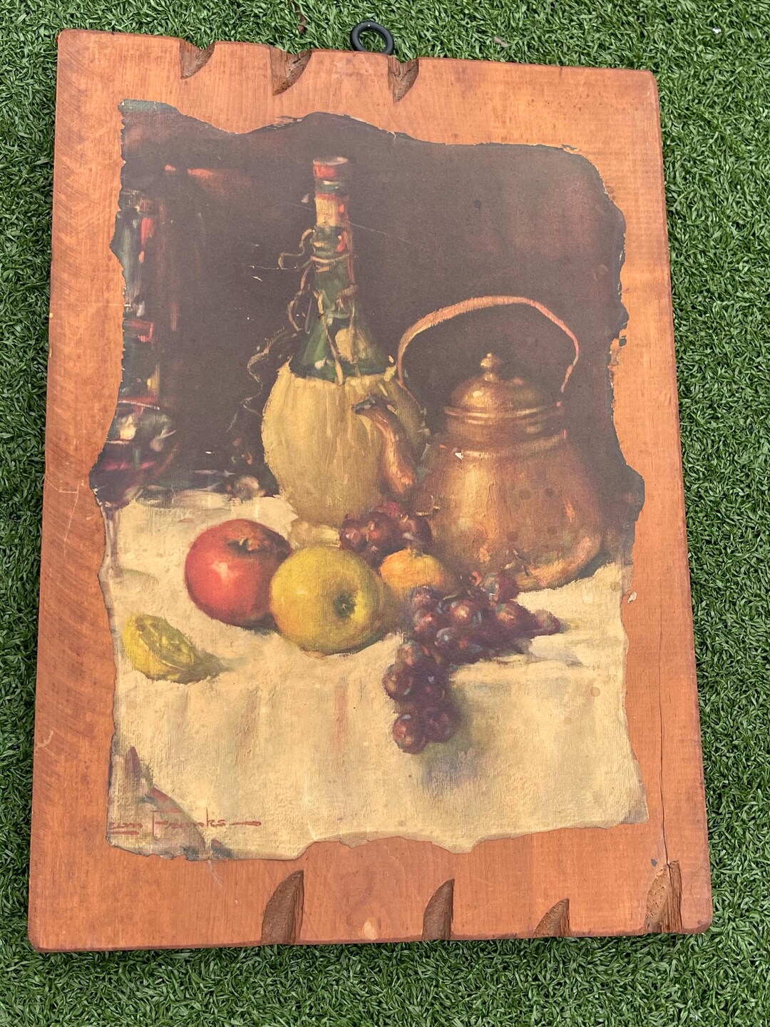 Vintage Rustic Still-life Wood Wall Plaque, “franks” — Fruit, Copper ...