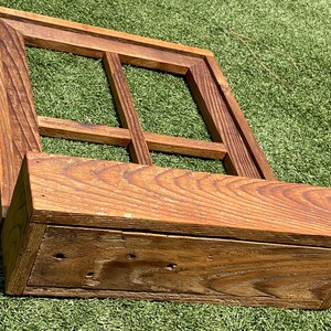 Rustic Wooden Window Frame With Planter Box – 22” Tall Farmhouse Wall ...