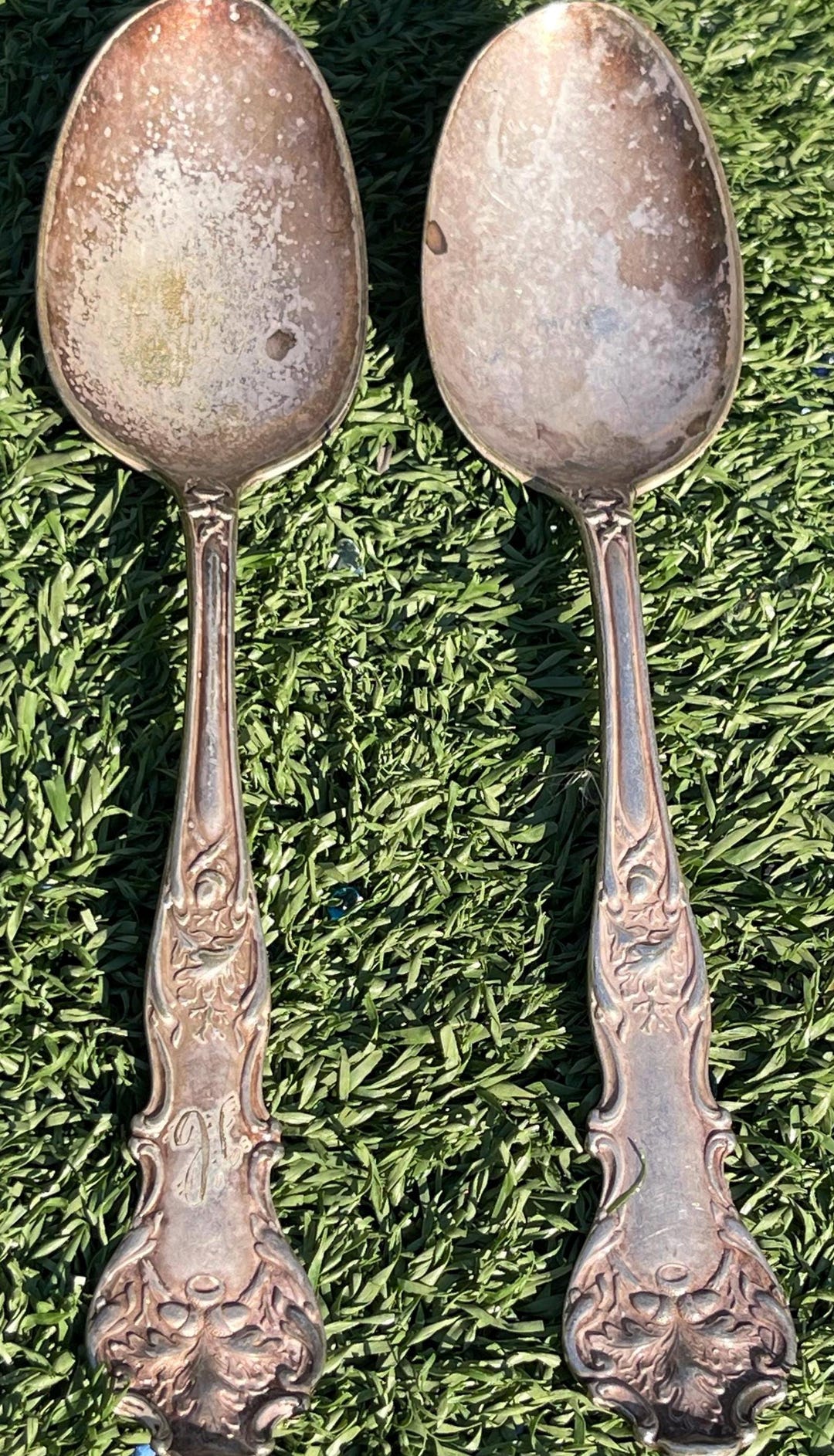 Antique 1847 Rogers Bros Silverplate Spoons – Pair of Ornate Aesthetic ...