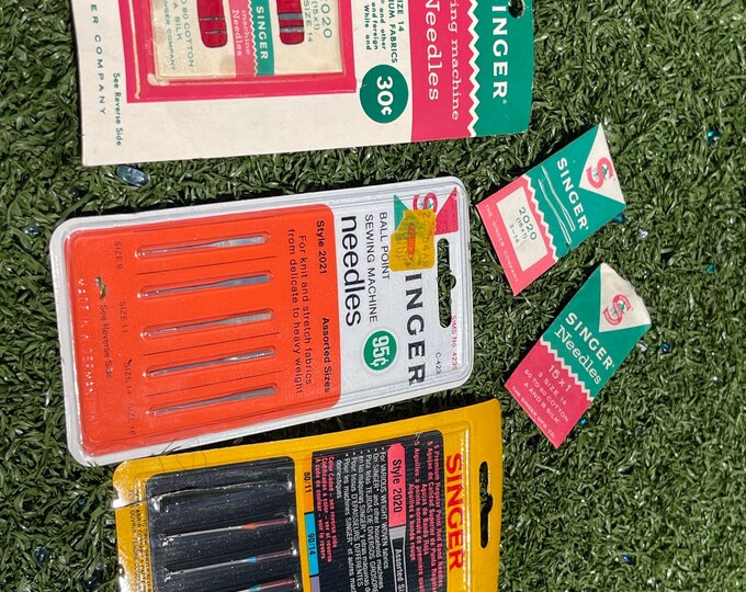 Vintage Singer Sewing Machine Needle Lot – 5 Packs, Styles 2020 & 2021 ...