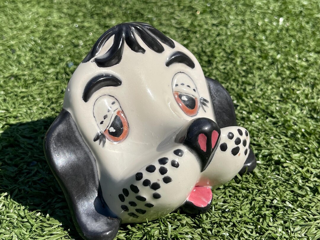 Vintage Ceramic Dog Head Wall Pocket – 4.5” Wide Hand-painted Canine ...