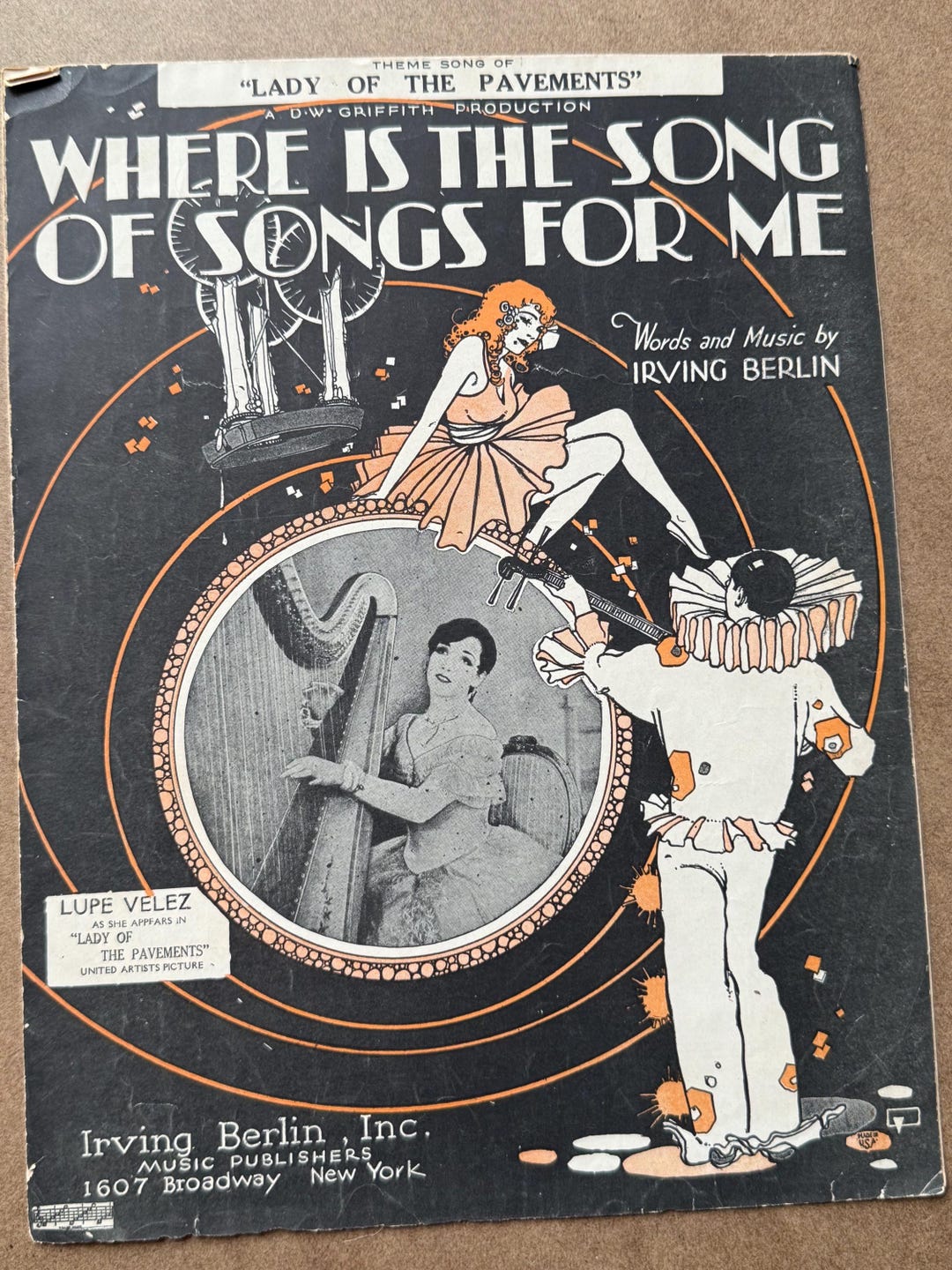 1929 Irving Berlin Sheet Music “where is the Song of Songs for Me” Lady ...