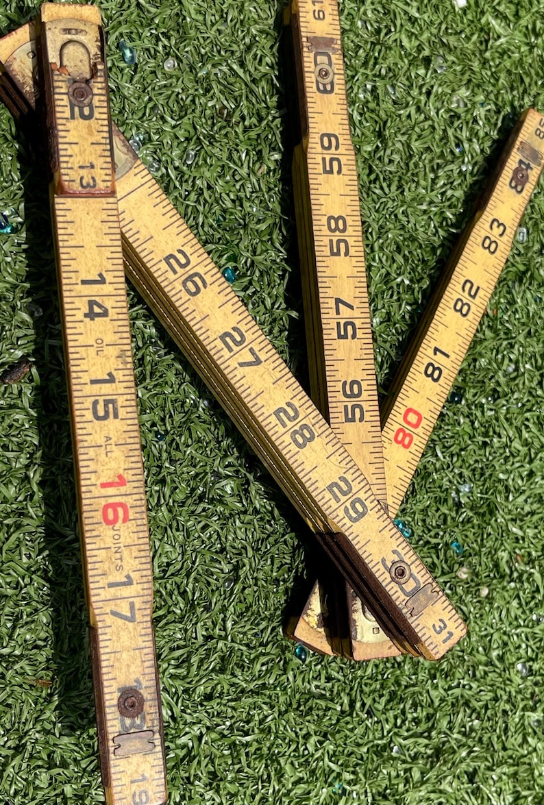 Vintage Lufkin No. X48 Folding Ruler – 6 Ft. Wood & Brass Extension ...