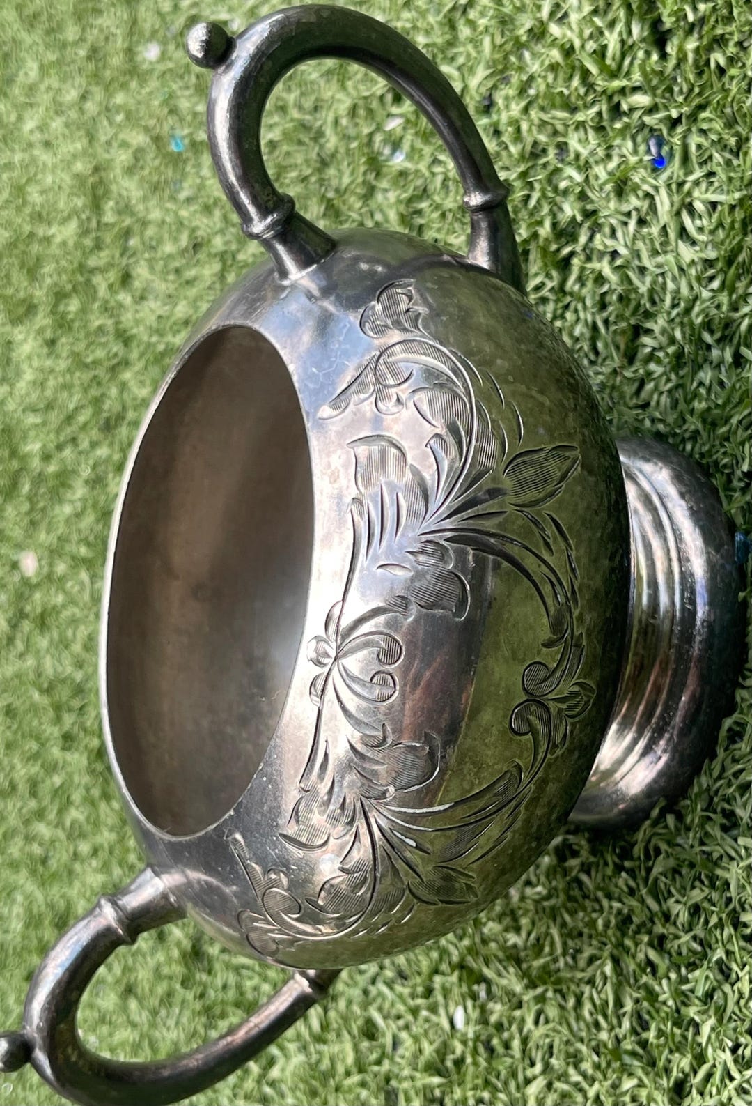 Victorian Silverplate Sugar Bowl EPBM Victoria Plate Engraved 6.5 Inch ...