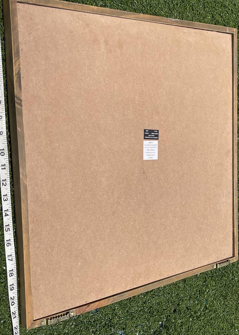 Rustic Burlap & Wood Framed Bulletin Board 22” Thumbtack Wall Display ...