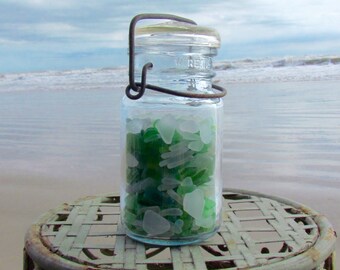 Jar of sea glass | Etsy