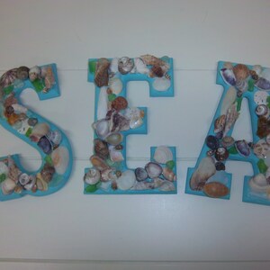 Sea Letters With Seashells and Seaglass - Etsy