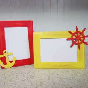 Set Nautical Style Picture Frame With Ship's Wheel and Anchor - Etsy