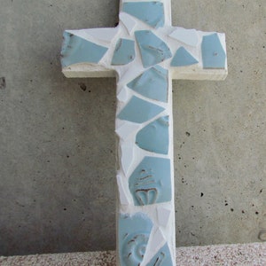 Coastal Light Blue Tile Wall Cross, Easter Cross - Etsy