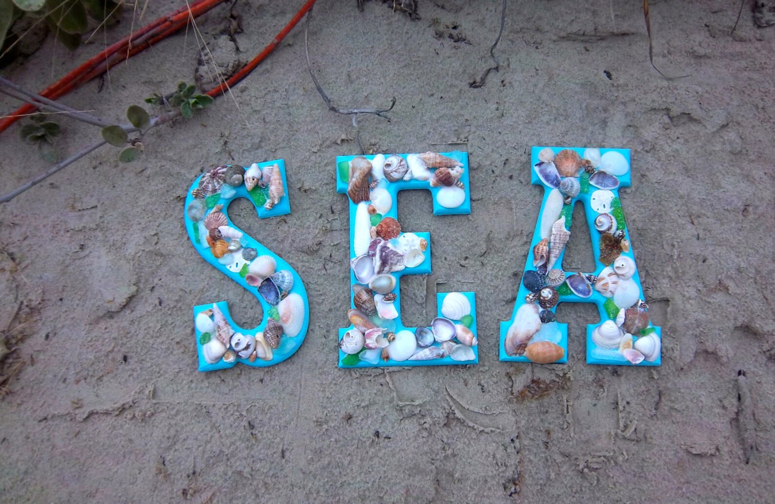 Sea Letters With Seashells and Seaglass - Etsy