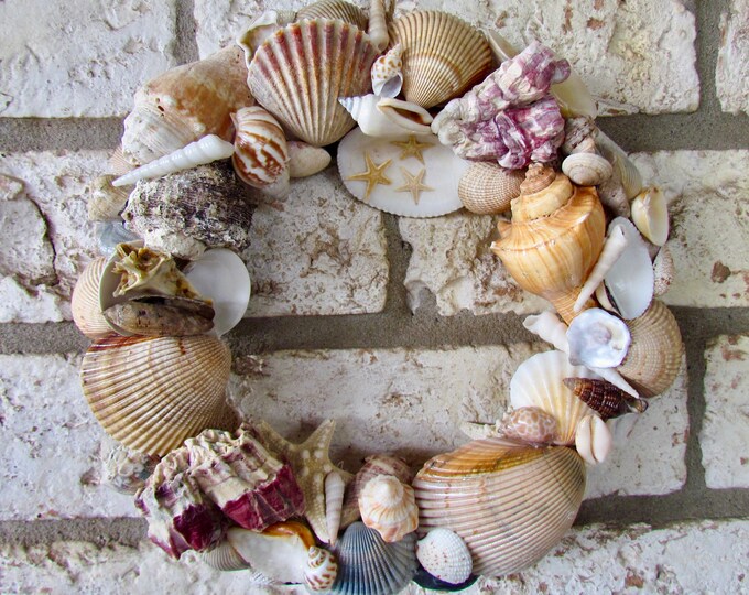 Seashell Wreath/coastal Shell Wreath/beach Wreath - Etsy