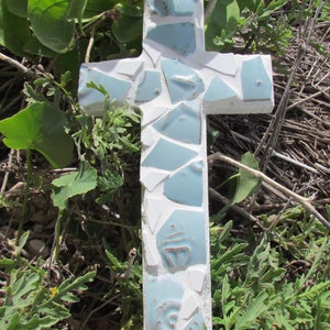 Coastal Light Blue Tile Wall Cross Easter Cross - Etsy