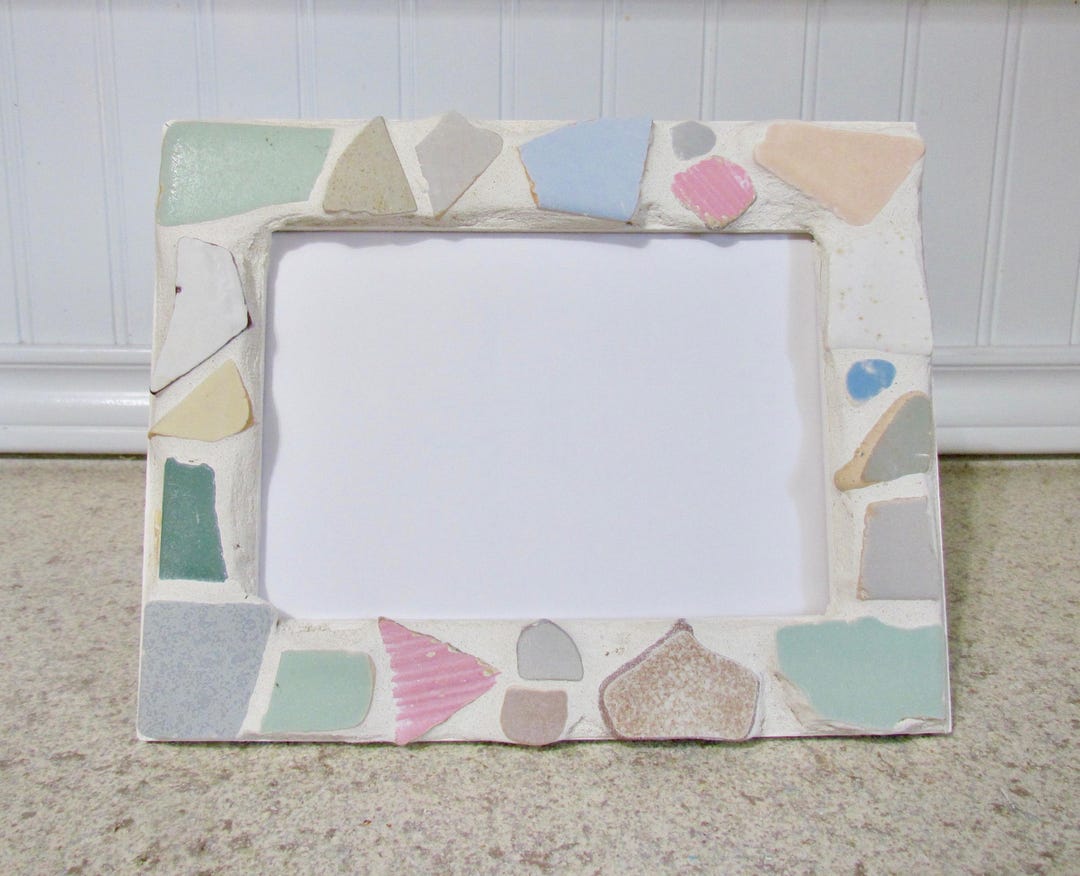 Beach Pottery Tile Picture Frame, Coastal Frame - Etsy