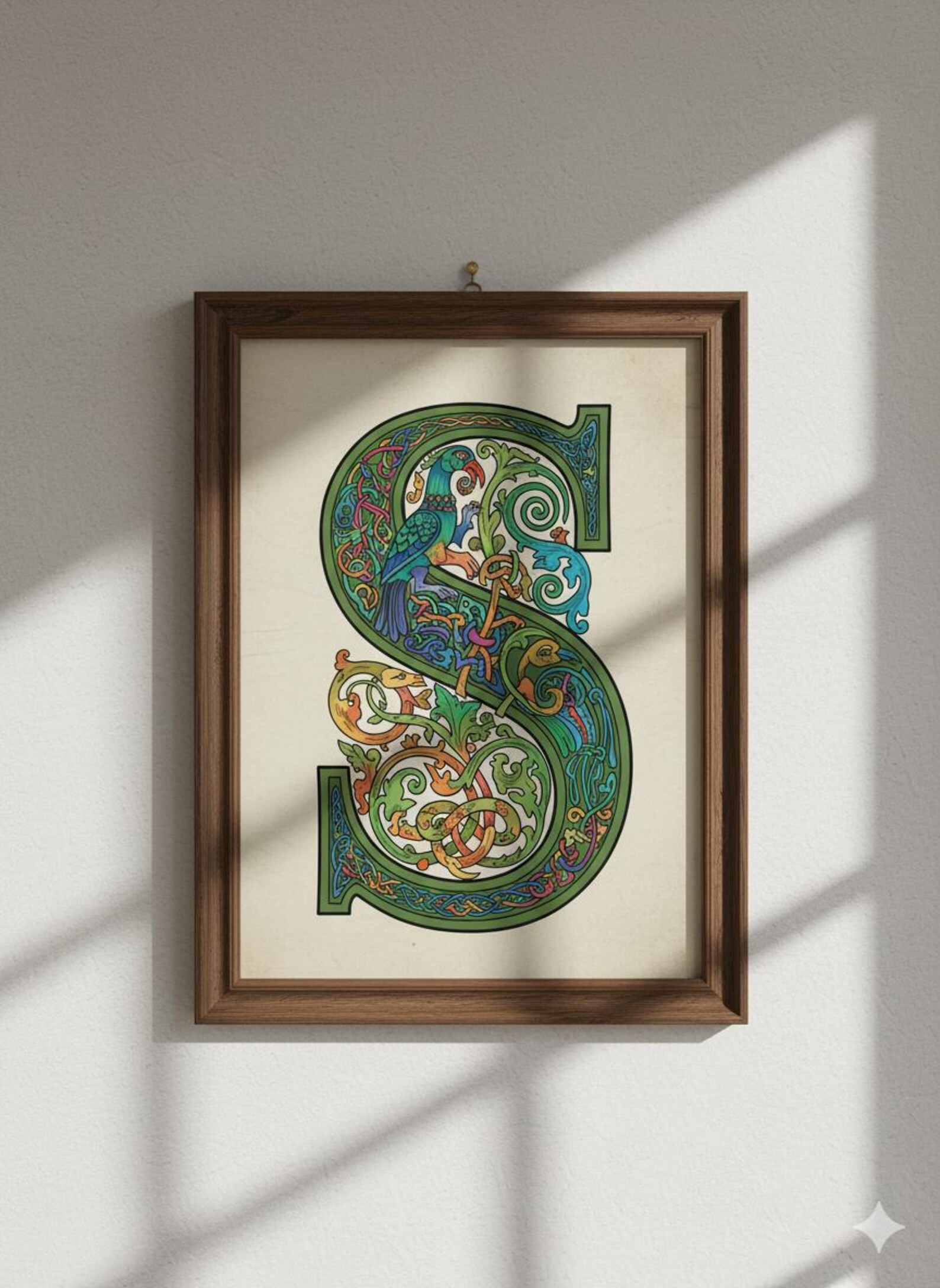 Celtic Letter S Coloring Page: Medieval Knotwork Art (digital Download ...