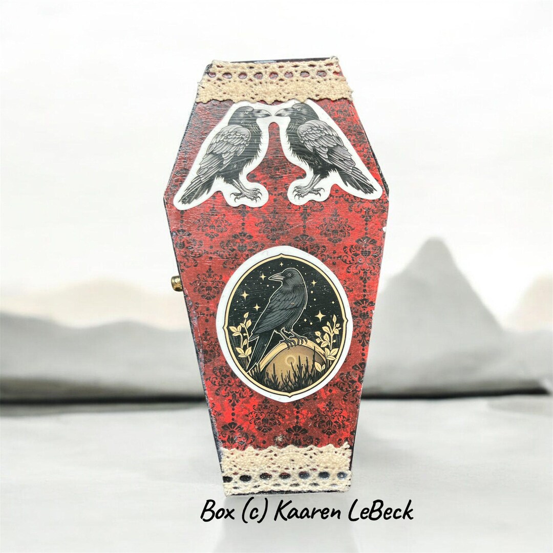 The Raven's Embrace: Edgar Allan Poe Coffin Keepsake Box - Etsy