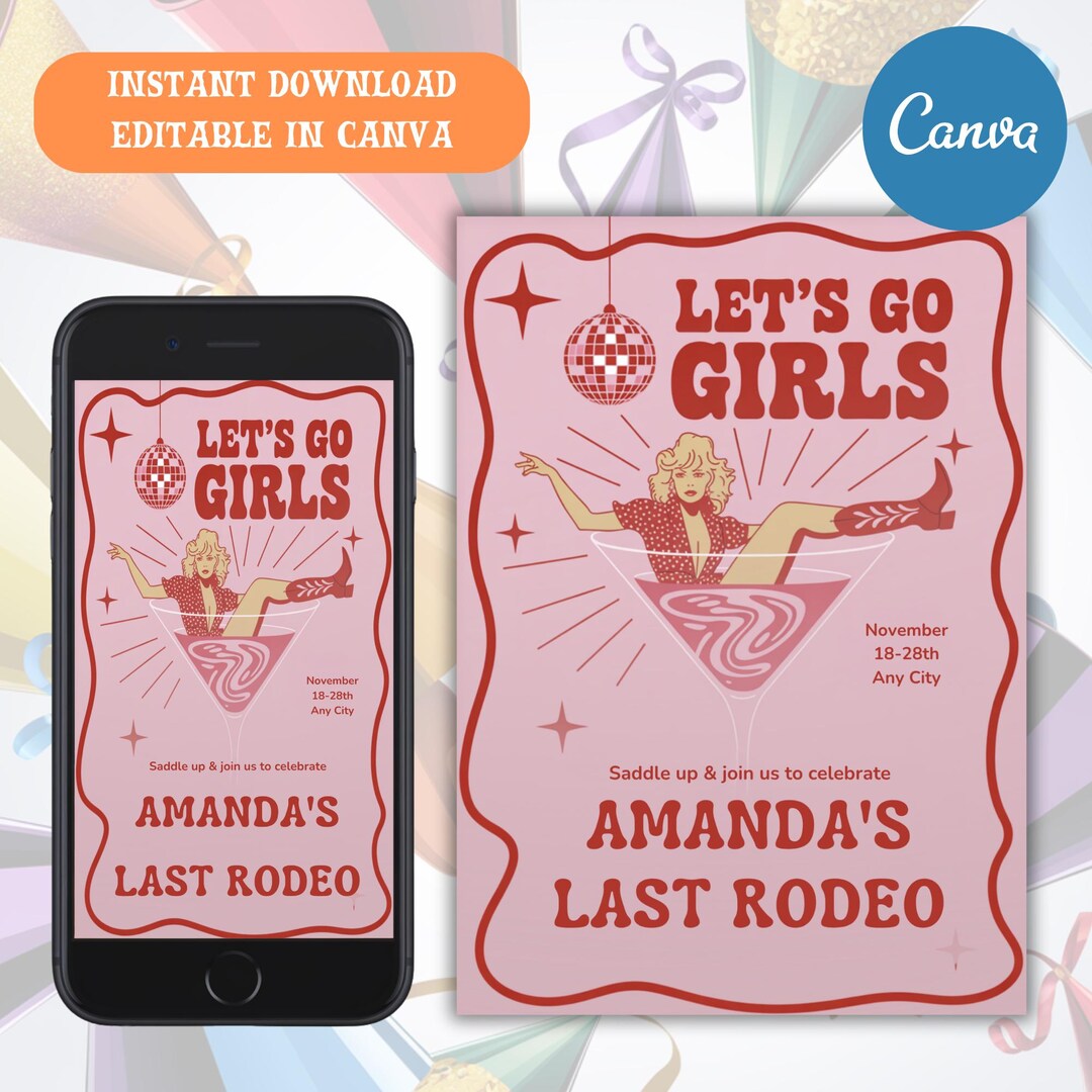 Cowgirl Birthday Invitation, Nashville Party, Pink Cowgirl Party Invite ...