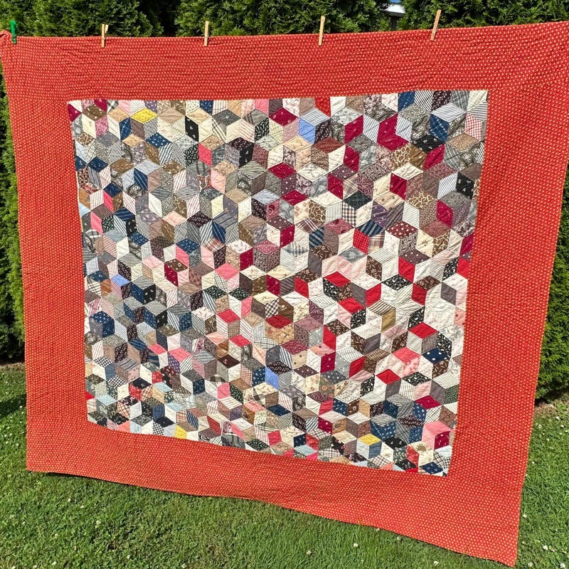 Tumbling Block Quilt - Etsy