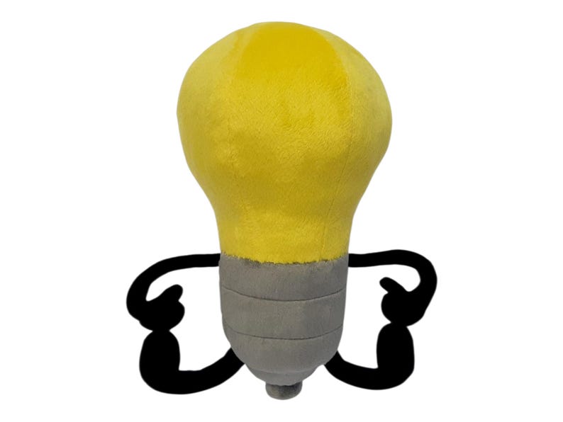 Lightbulb Plush Toy • Handmade Soft Stuffed Toy Inspired by Inanimate ...