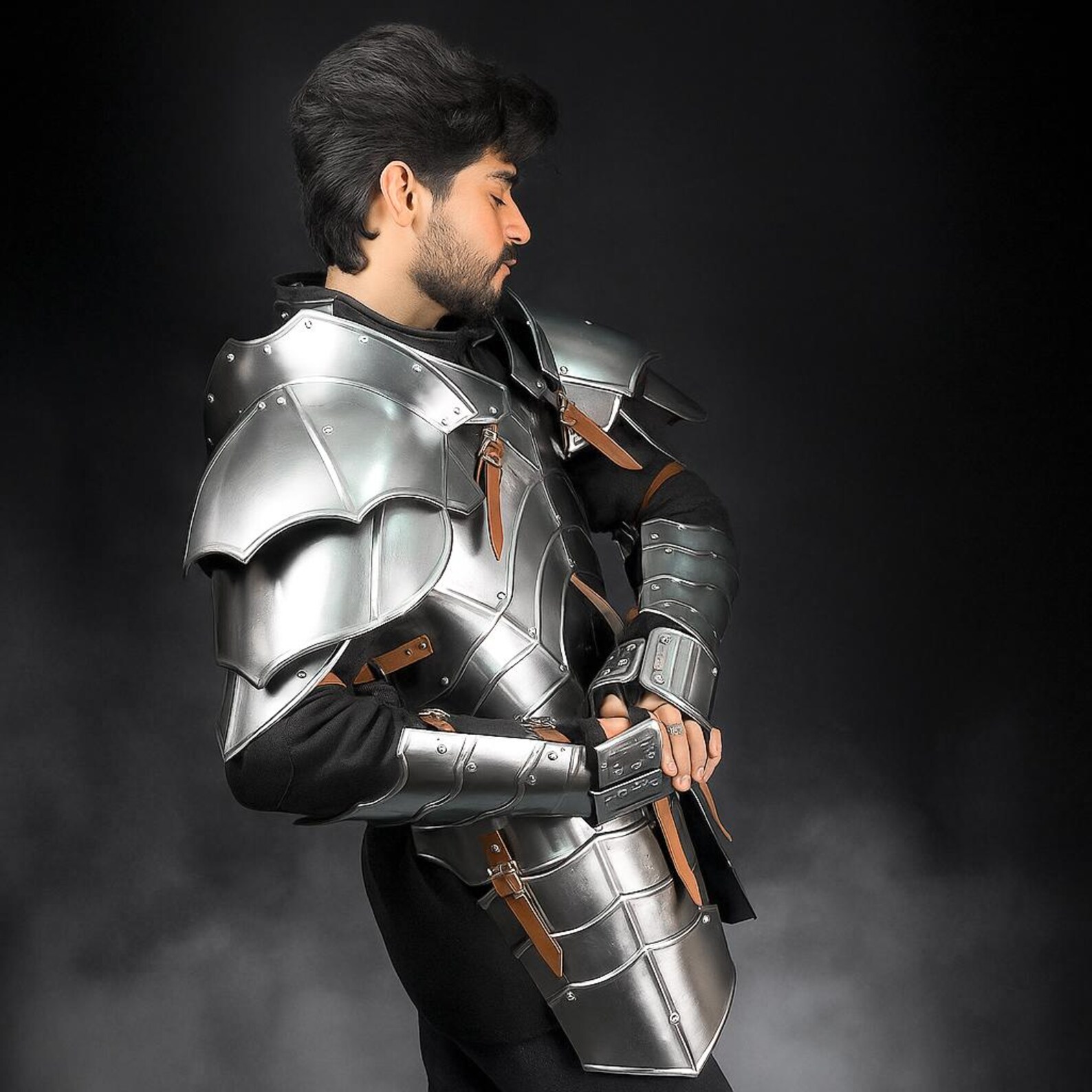 Half Knight Armor Set – 18GA Steel Cuirass, Pauldrons & Gauntlets for ...