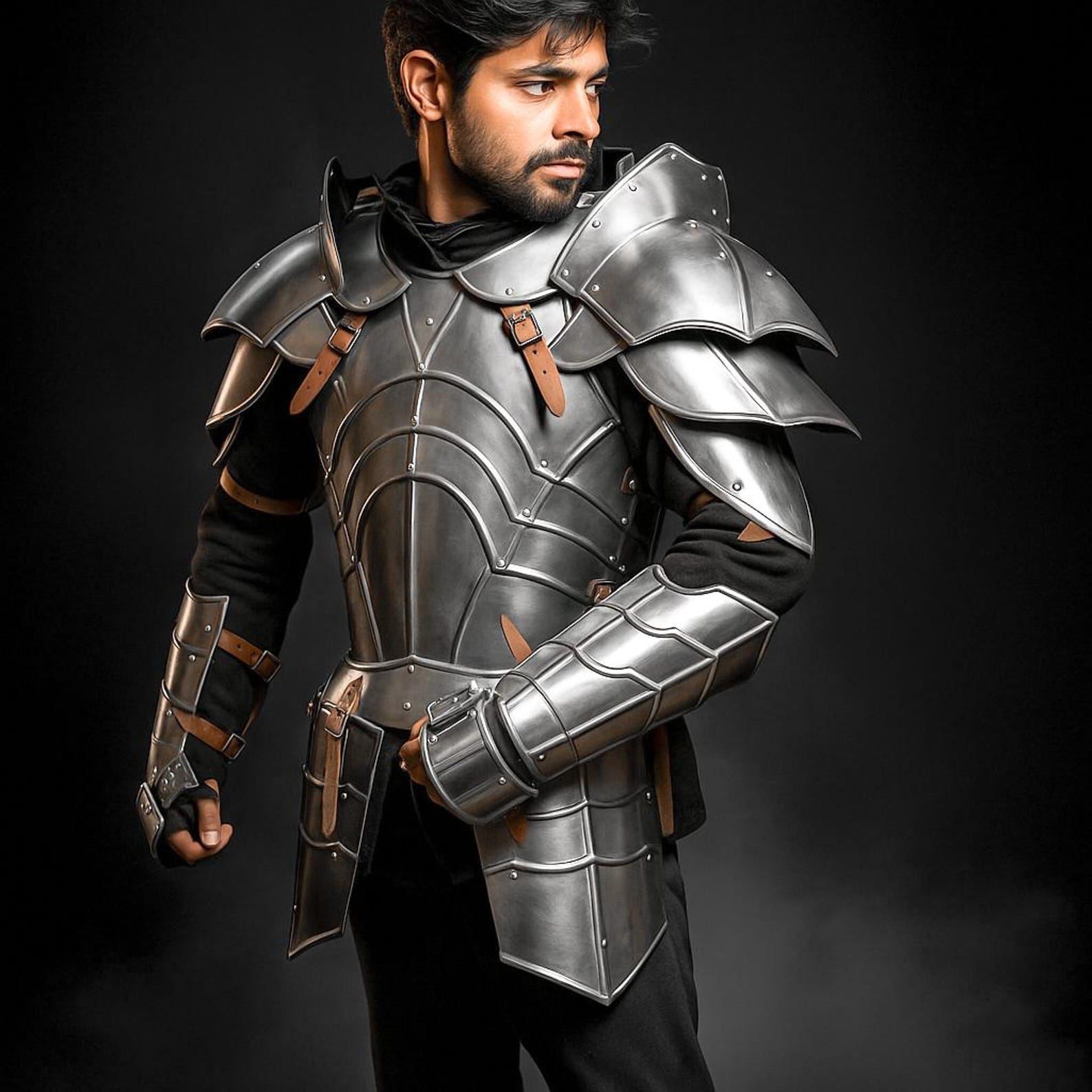 Half Knight Armor Set – 18GA Steel Cuirass, Pauldrons & Gauntlets for ...