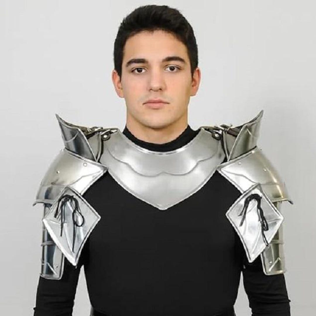 Medieval Steel Pauldron Gorget Armor Set – Knight Shoulder Plates With ...