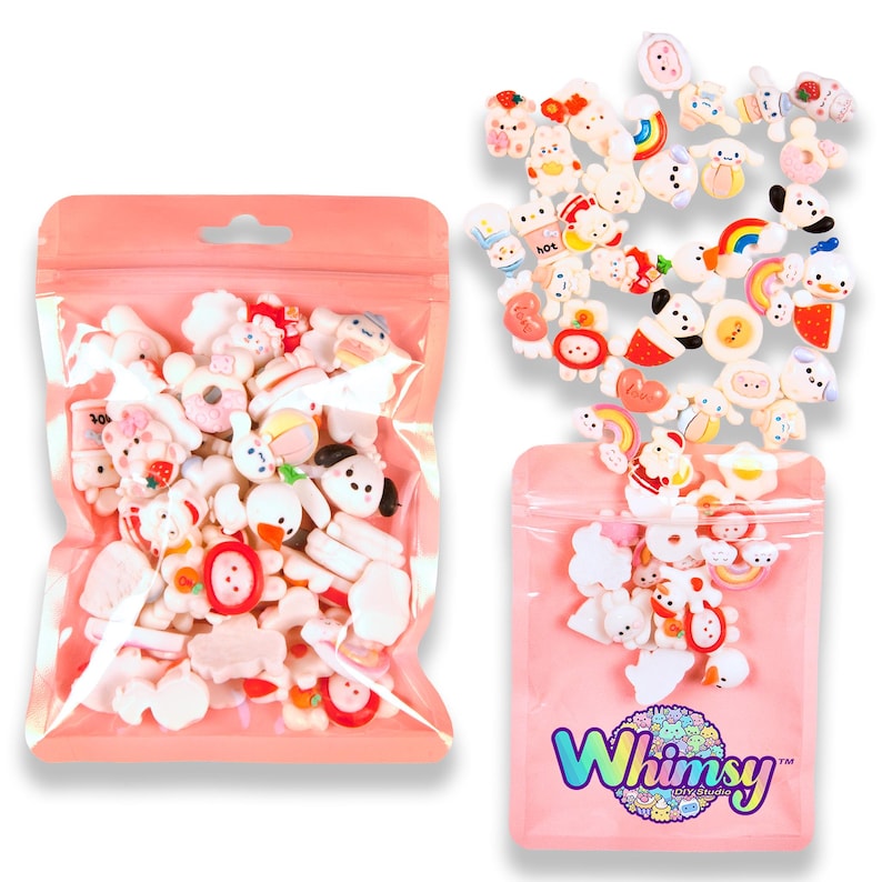 Decoden Kawaii Flatback Resin Charms | 50 Count | by Whimsy DIY Studio ...