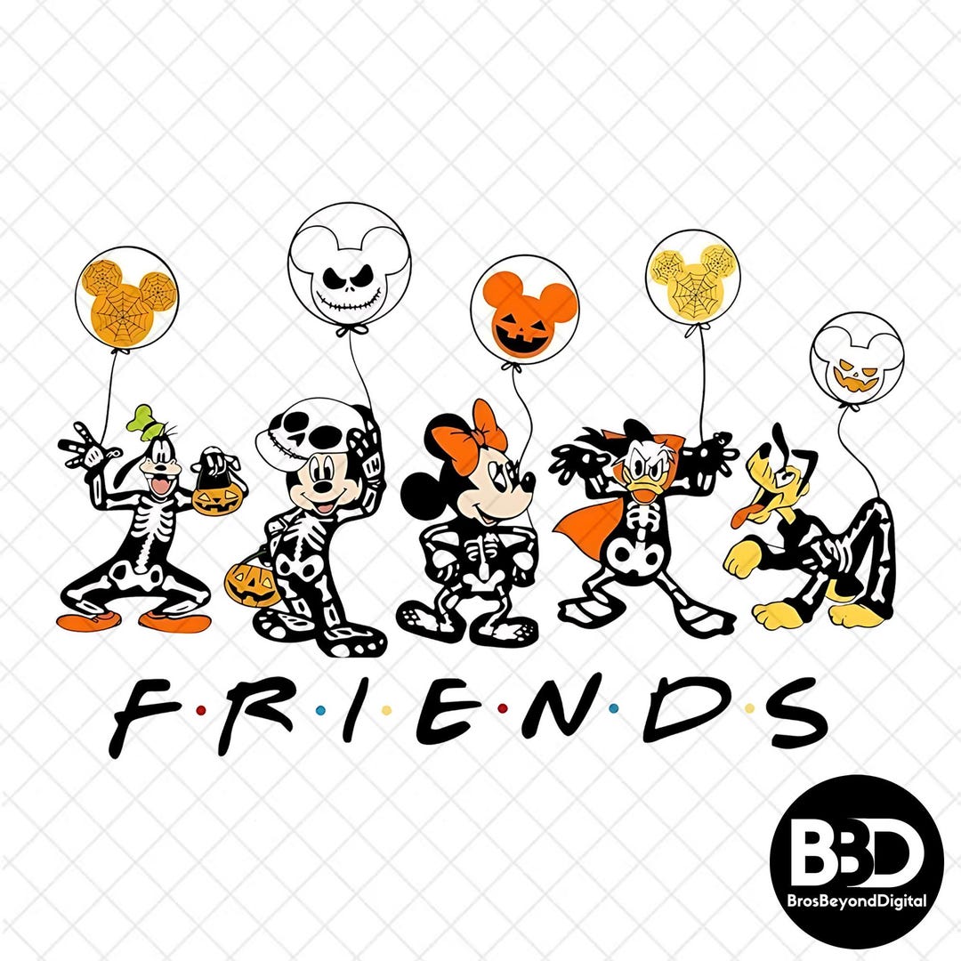 Disney Friends Halloween SVG PNG Spooky Kids Characters Clipart, Custom ...