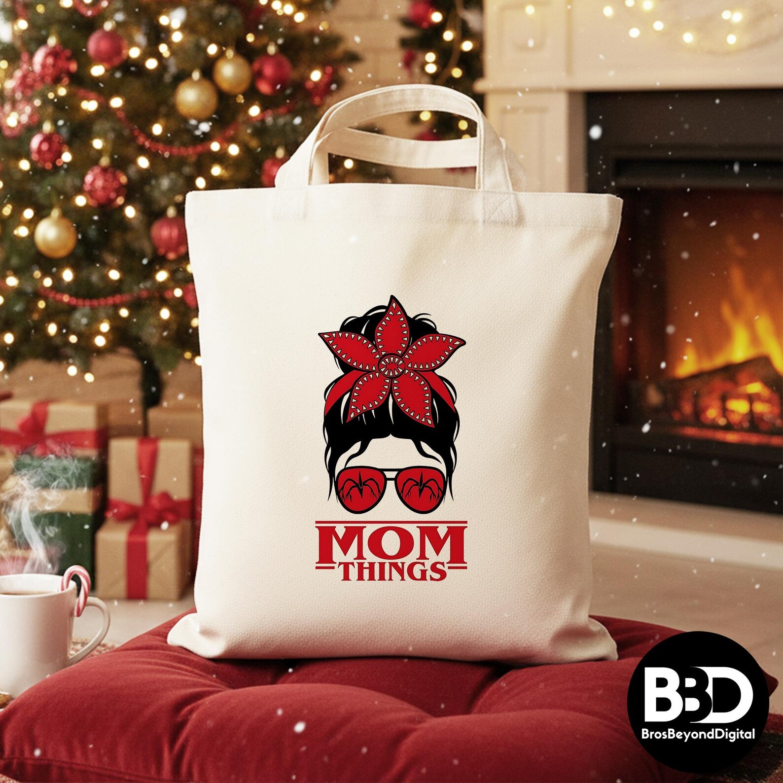 Mom Things SVG PNG, Messy Bun Demogorgon Sublimation, Stranger Mama ...