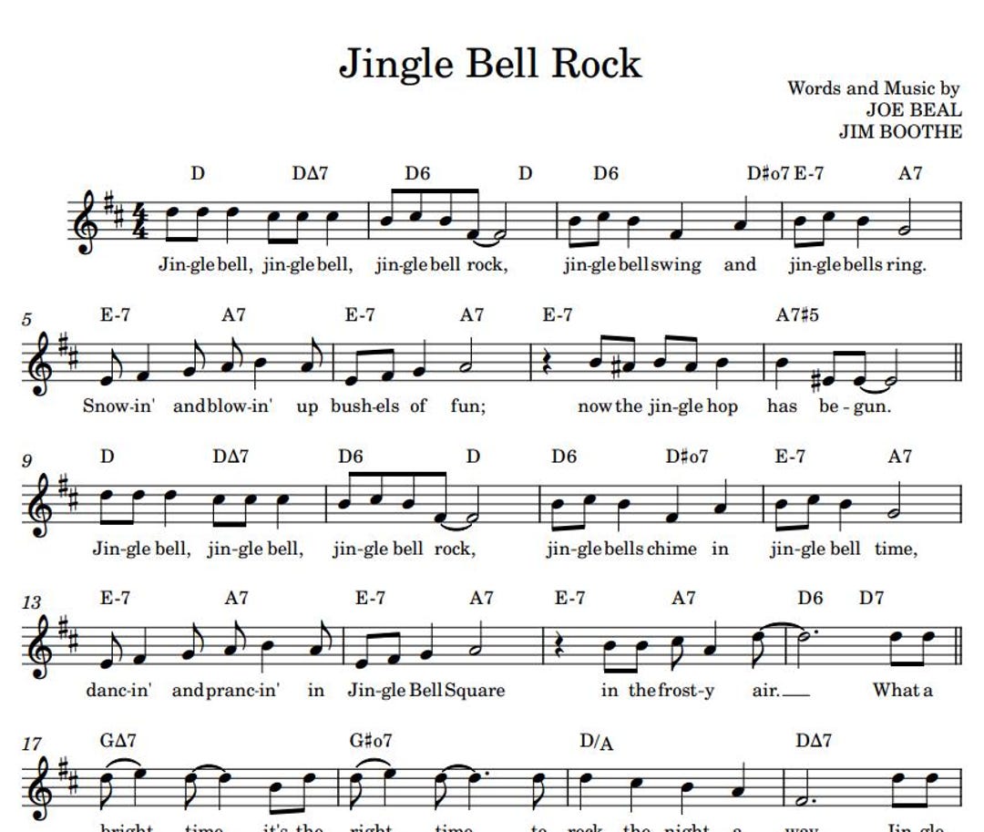 Jingle Bell Rock - Easy Christmas Piano Sheet Music - Etsy