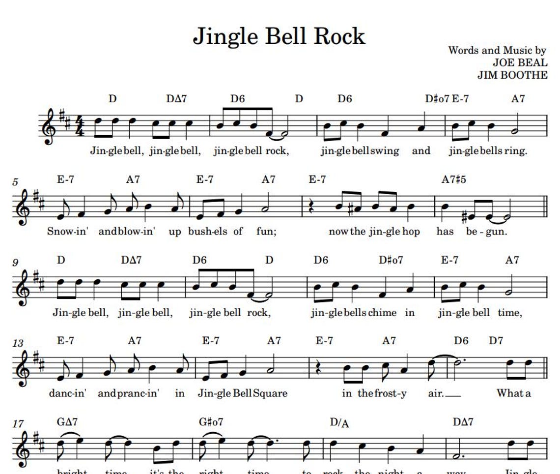 Jingle Bell Rock - Easy Christmas Piano Sheet Music - Etsy Canada