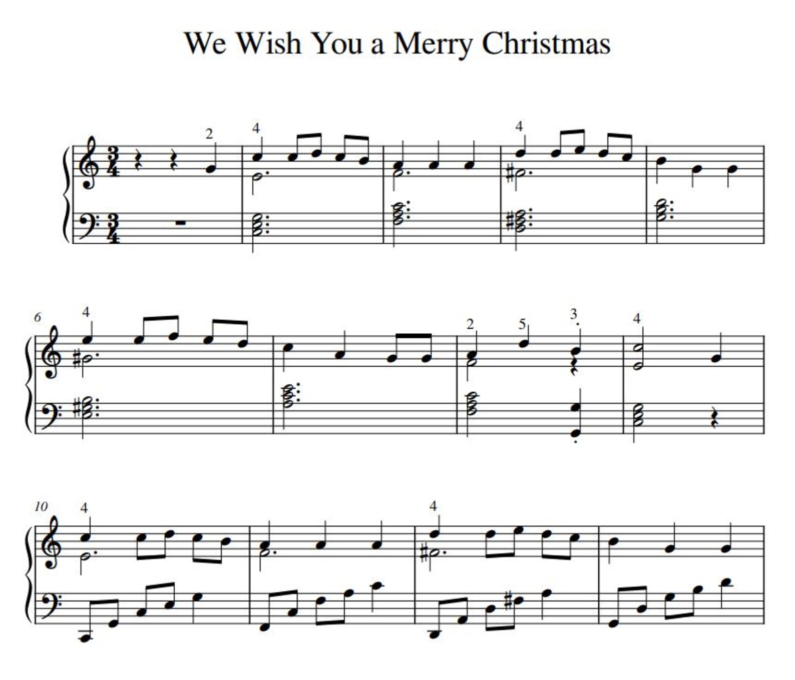 We Wish You A Merry Christmas - Beginner Piano Christmas Music - Etsy