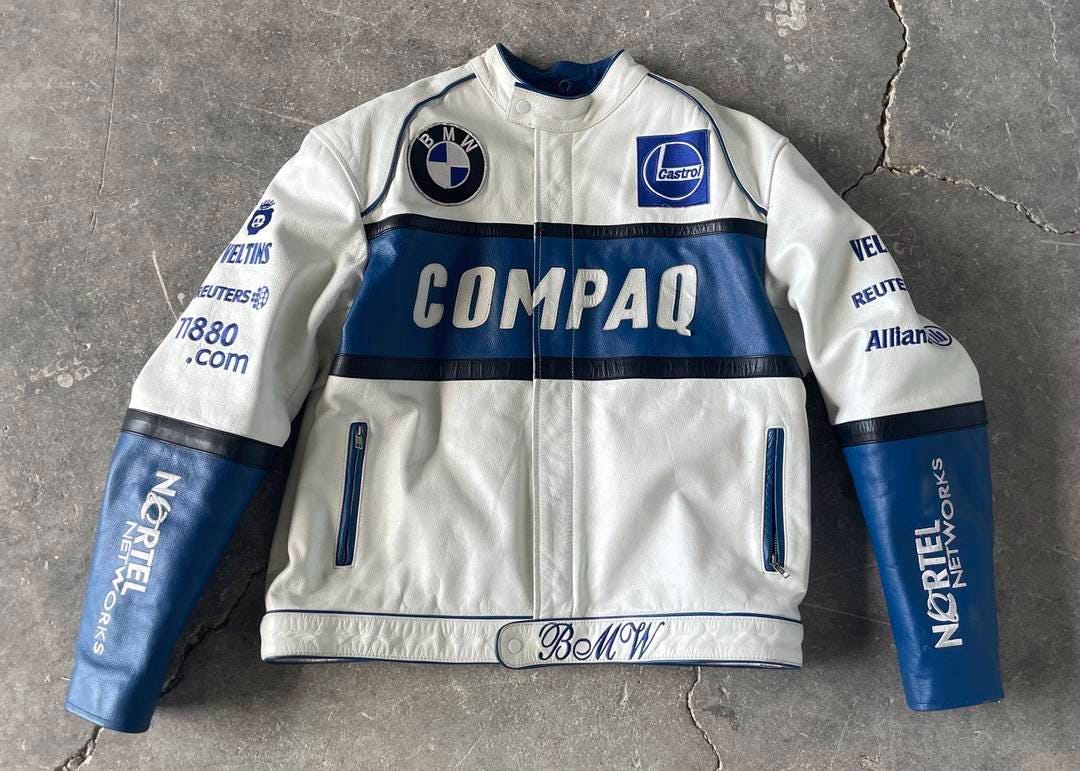 Vintage BMW Racing Leather Jacket: F1 Moto Style Biker Coat - Etsy