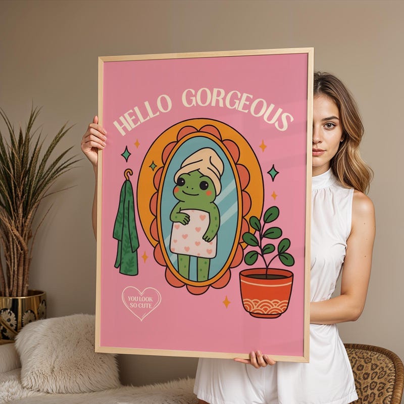 Cute Kawaii Frog Poster - Etsy