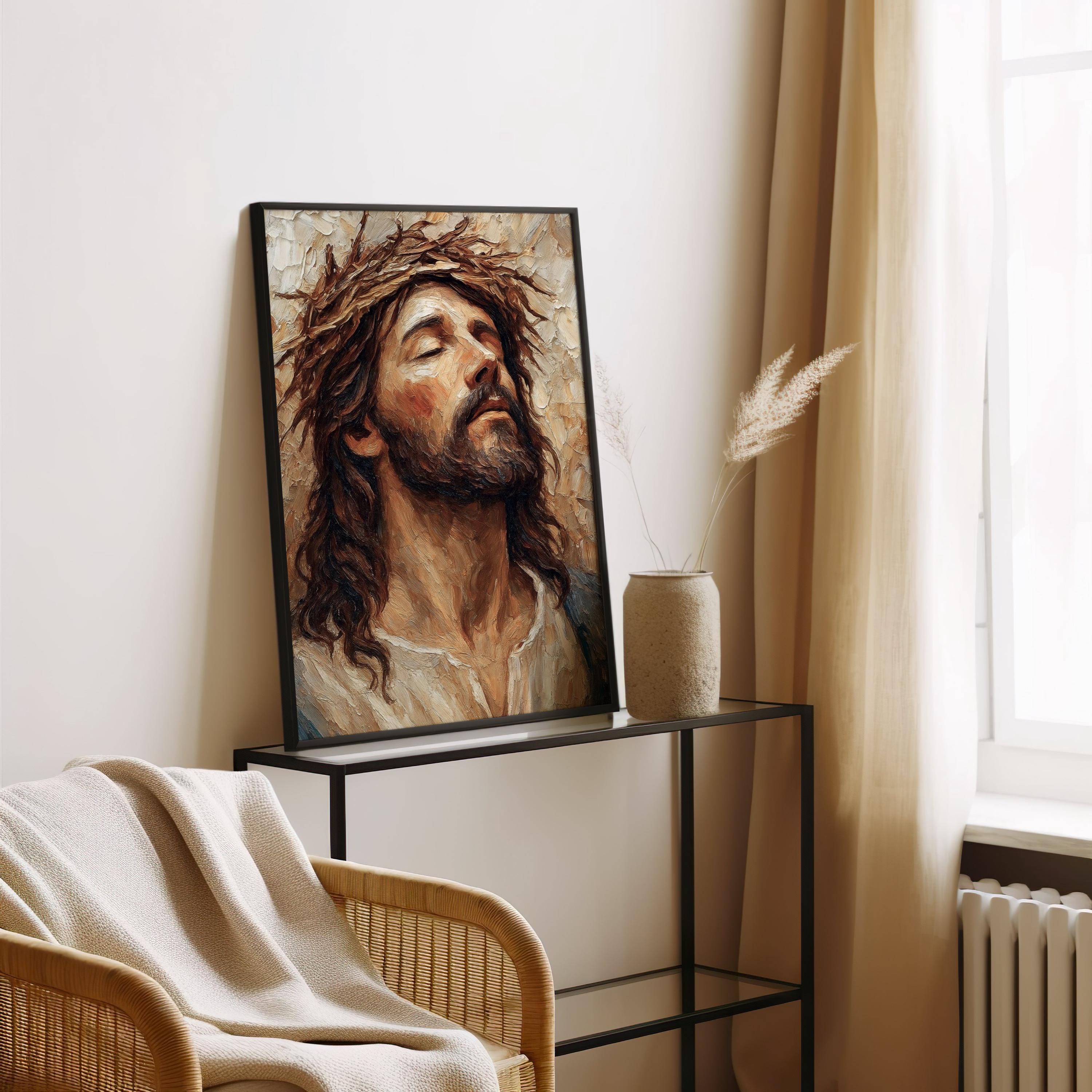 Jesus Christ Oil Paint Art Print, Christian Faith Wall Art, Faith and ...