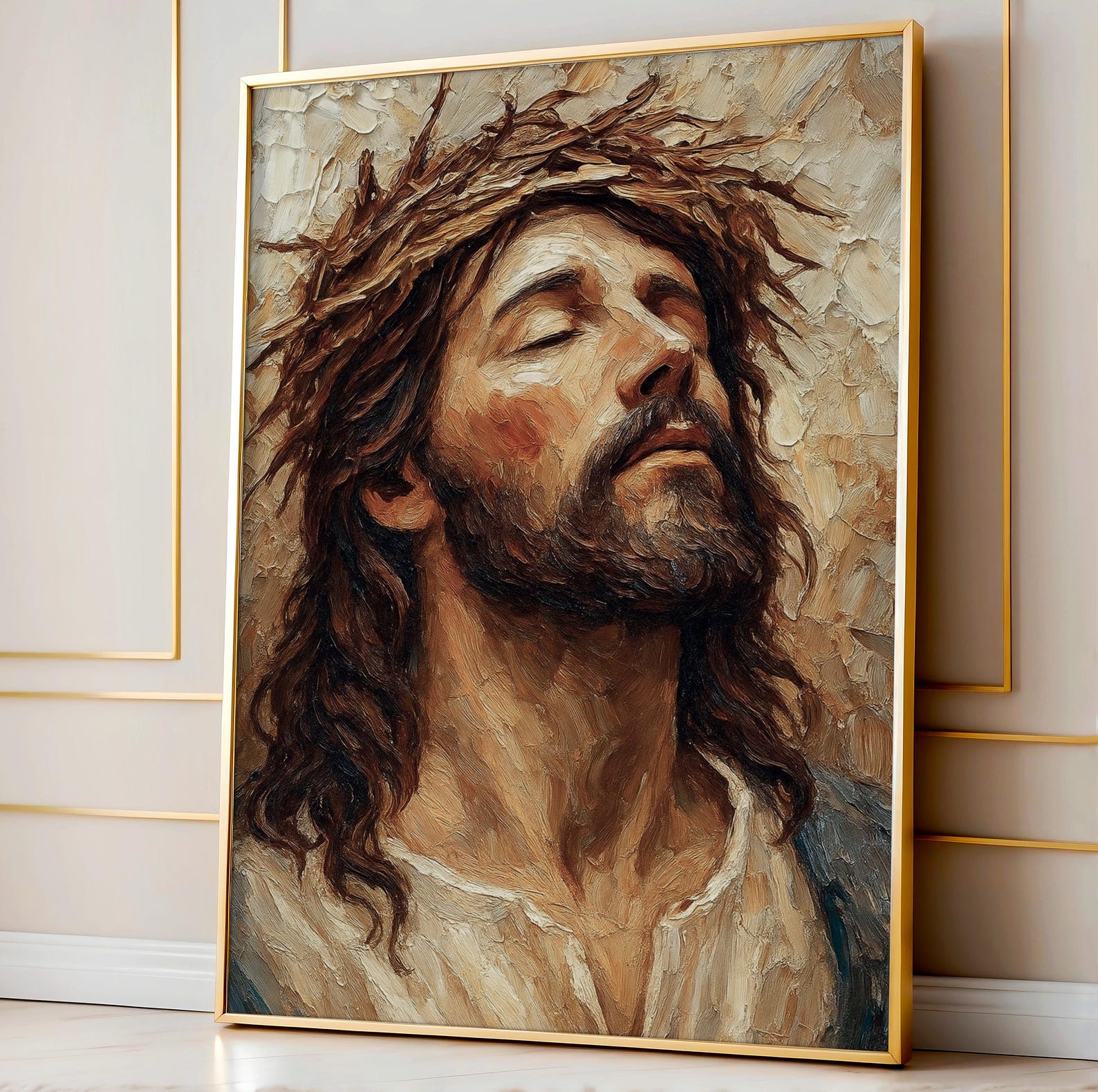 Jesus Christ Oil Paint Art Print, Christian Faith Wall Art, Faith and ...