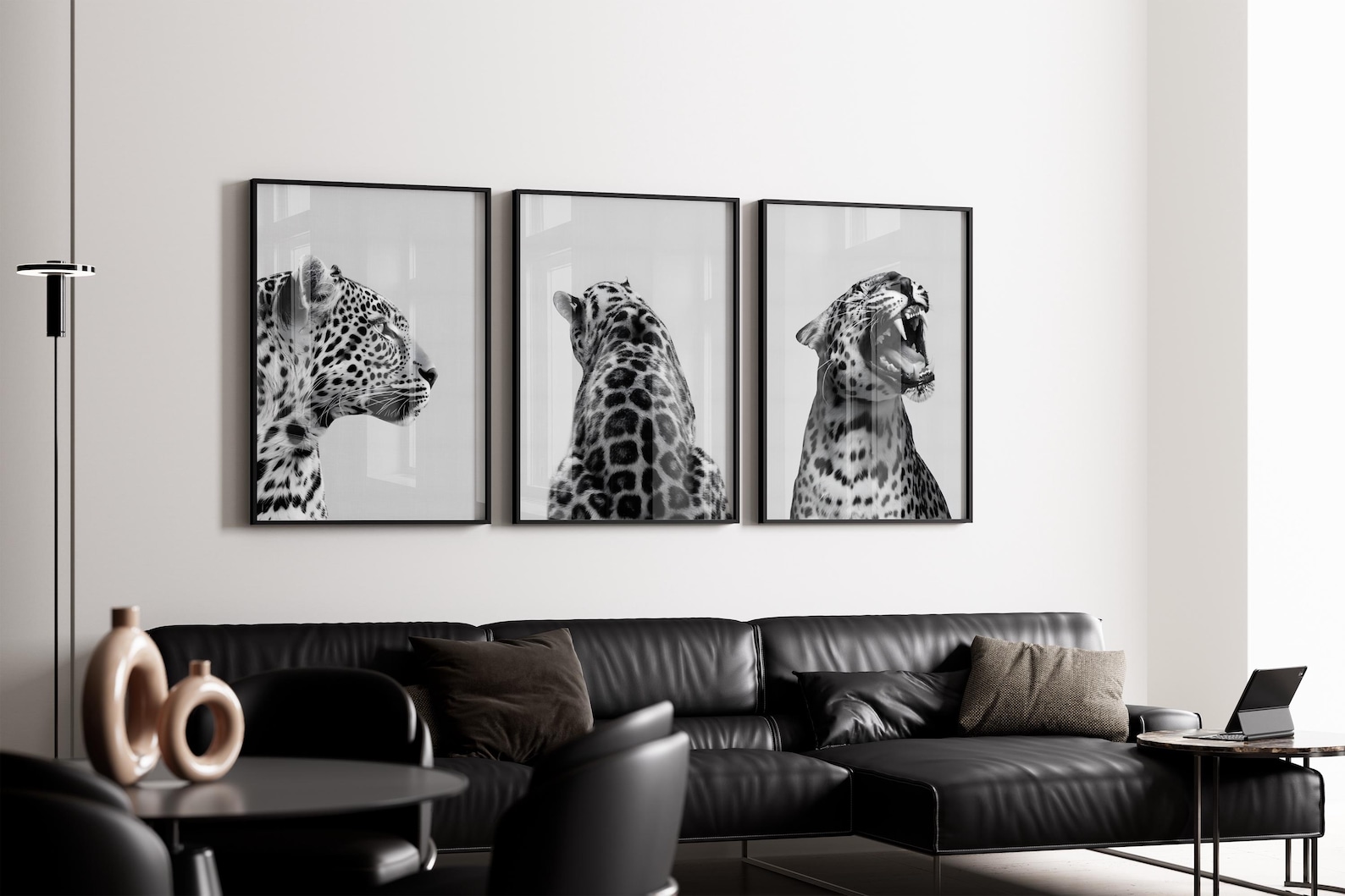 Set of 3 Modern Leopard Wall Art, Minimal Home Decor, Neutral Safari ...