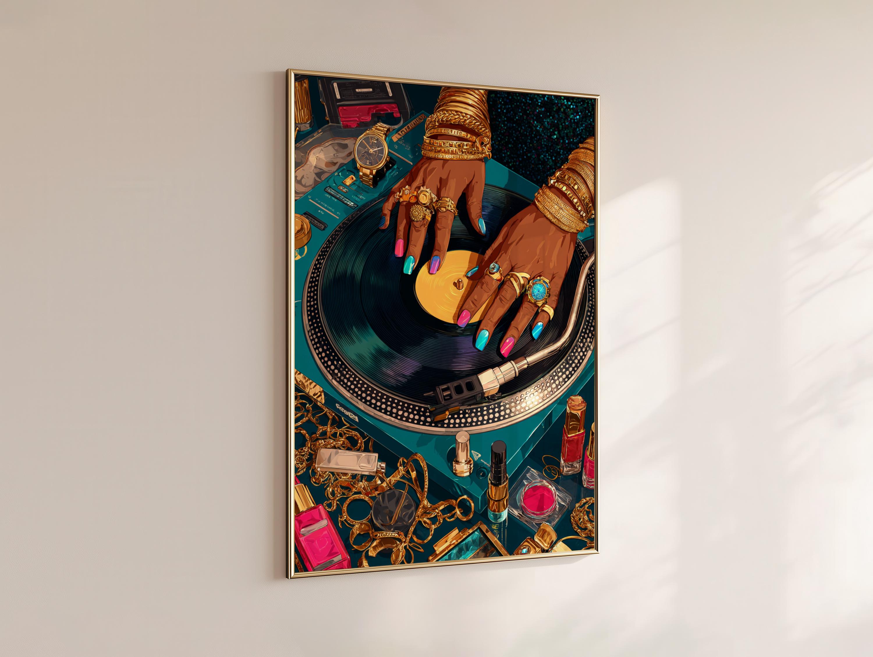 Black Woman DJ Art Print: Hip Hop Glam Decor (digital Download - Etsy