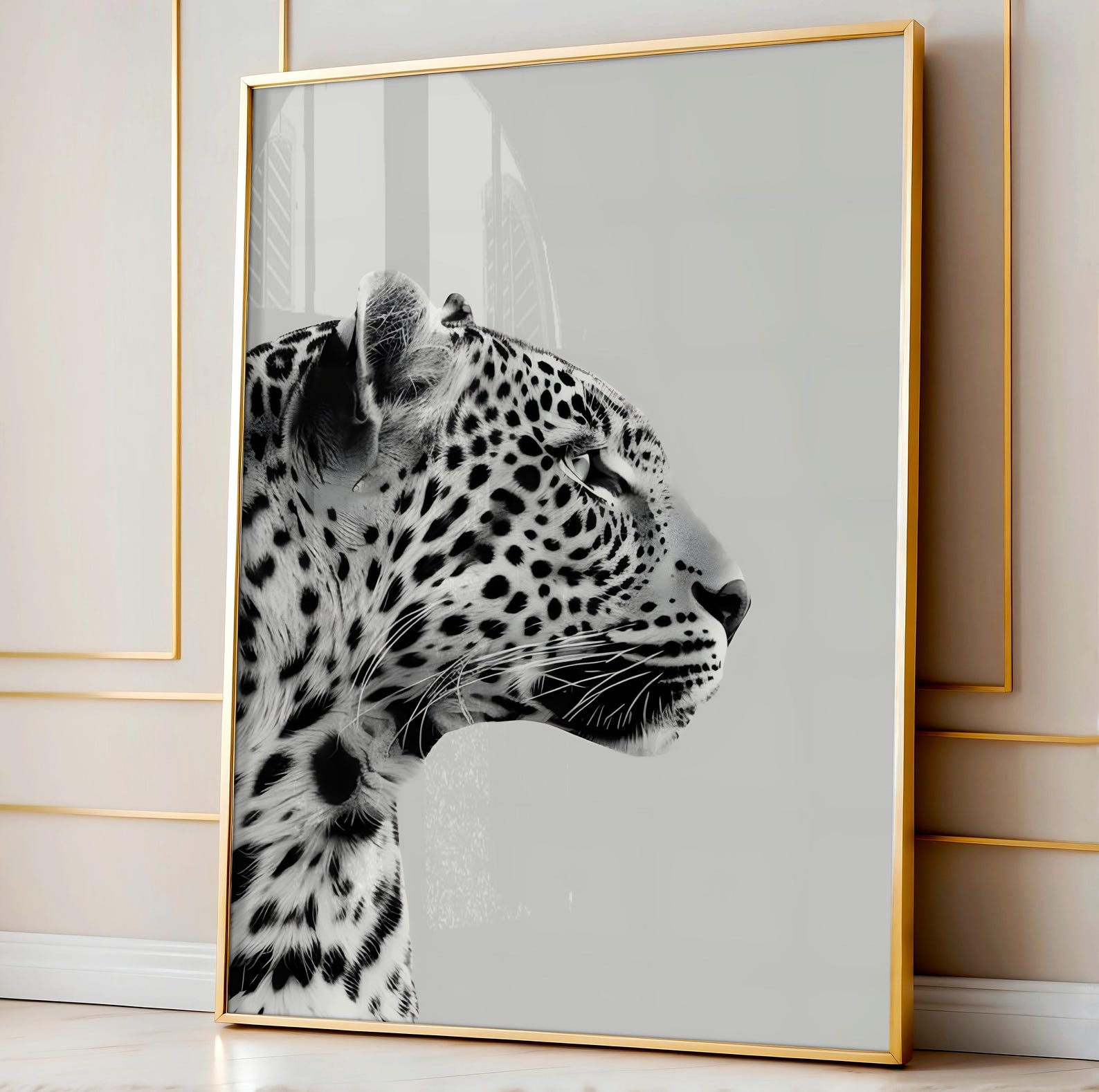 Set of 3 Modern Leopard Wall Art, Minimal Home Decor, Neutral Safari ...