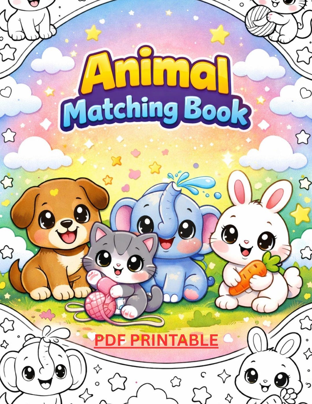 Cute Animals Matching Book for Kids | Fun Animal Activity Book for ...