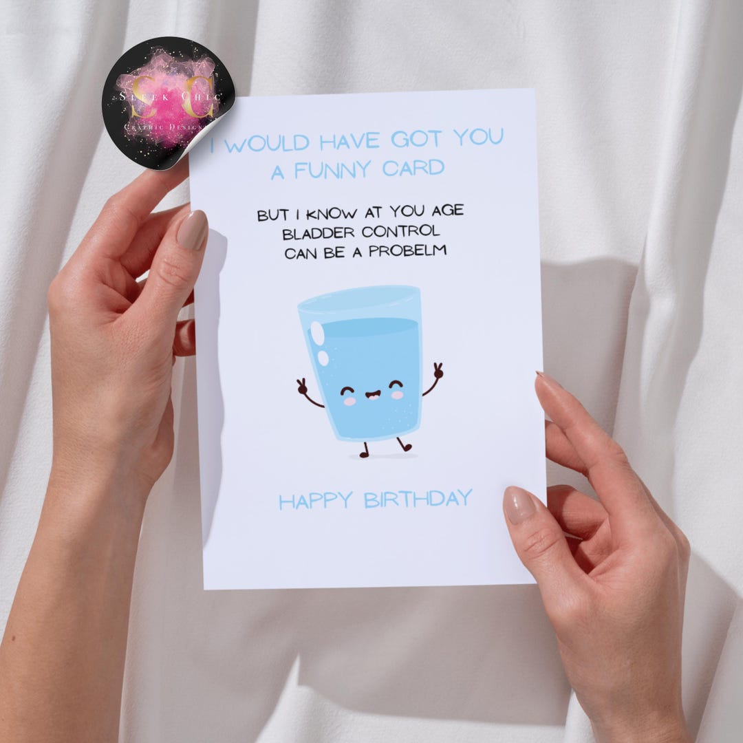 Funny Bladder Control Card – Cute Water Cup Digital Download - Etsy