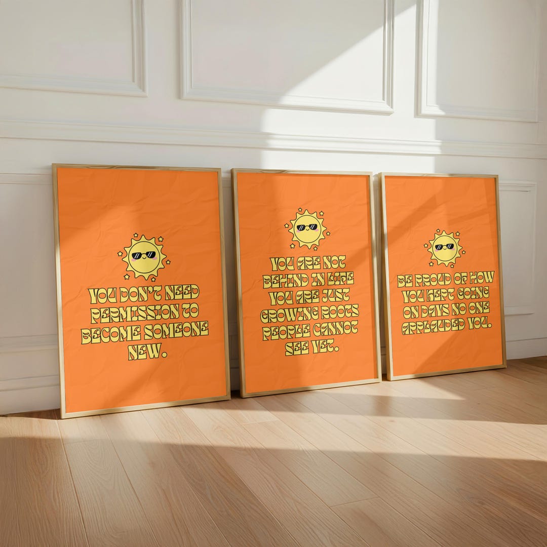 70s Retro Affirmation Prints | Groovy Sunshine Decor (digital Download ...