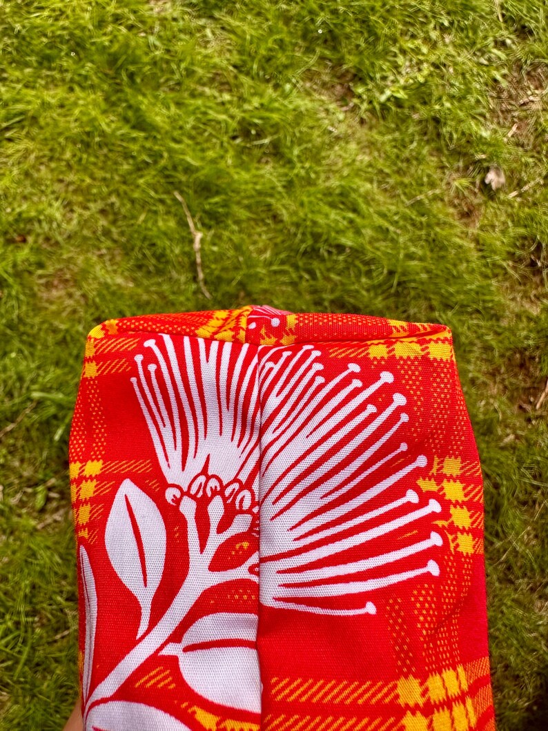 Ohia Lehua Red and Yellow Palaka Print Pouch Regular and Mini Size - Etsy