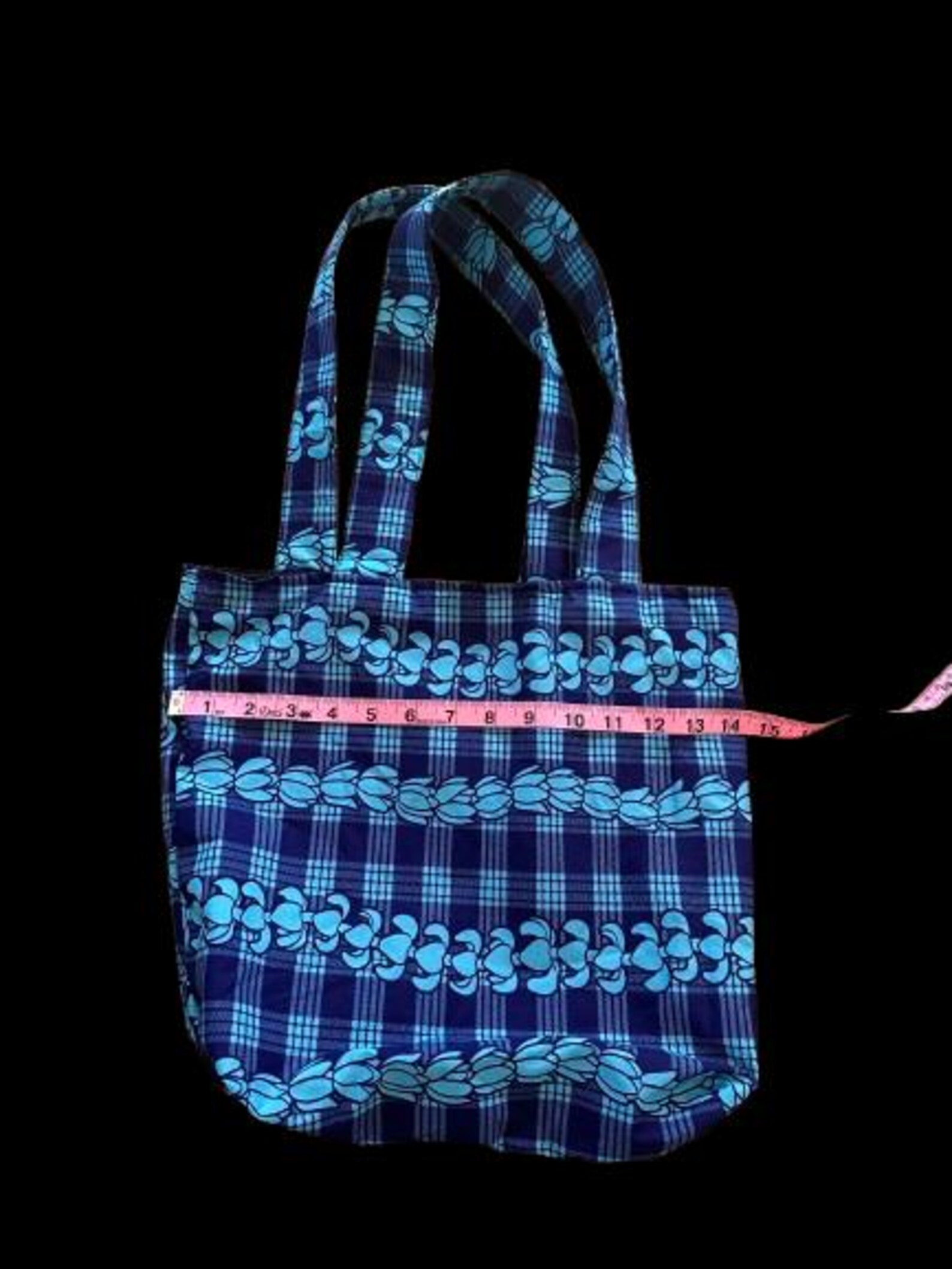Blue Handmade Puakenikeni Palaka Pikake Daily Tote Bag With Lining - Etsy