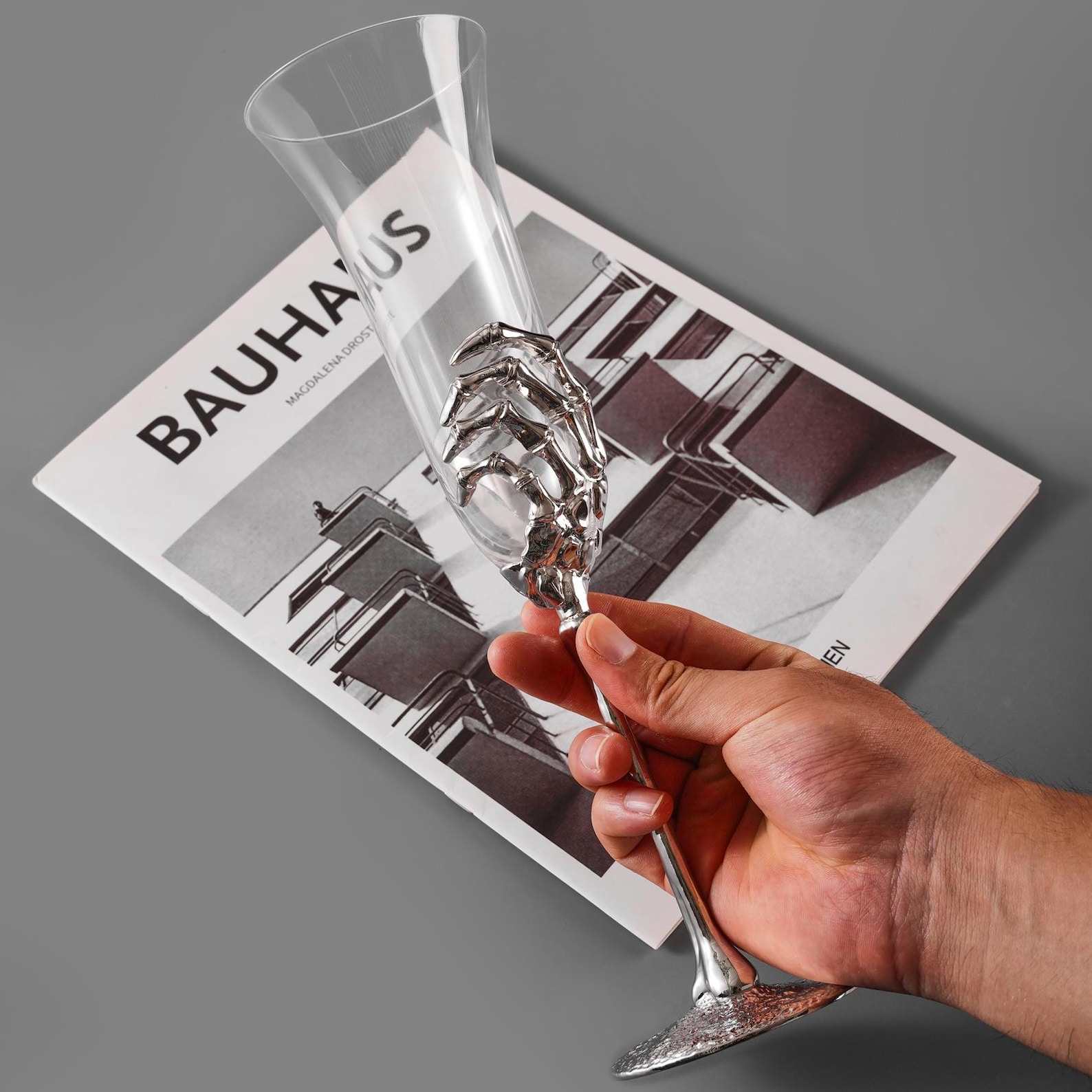 Metal Skeleton Hand Champagne Flutes: Gothic Wedding Toasting Glasses ...