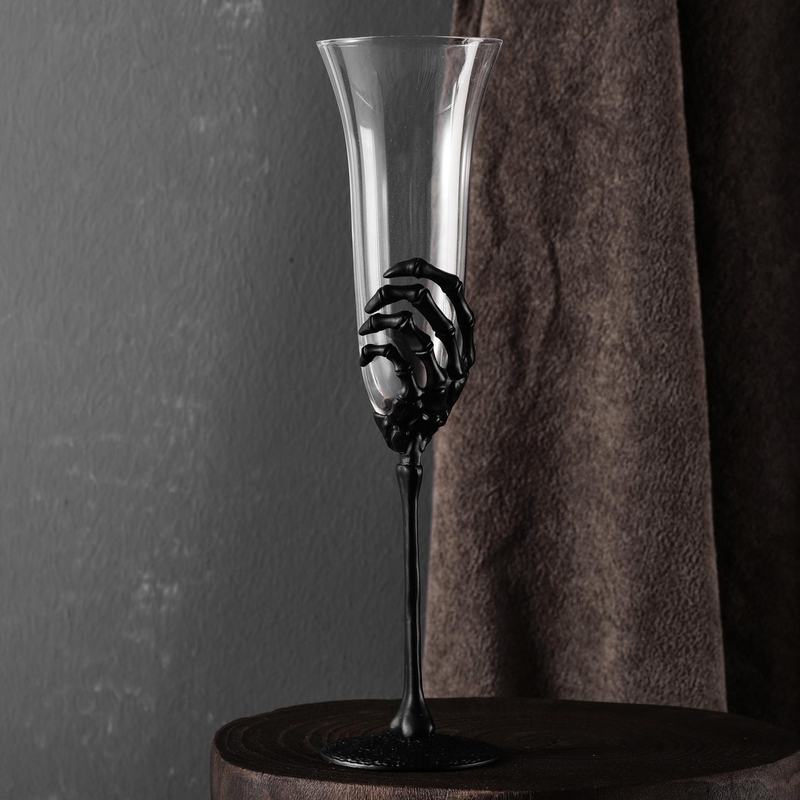 Metal Skeleton Hand Champagne Flutes: Gothic Wedding Toasting Glasses ...