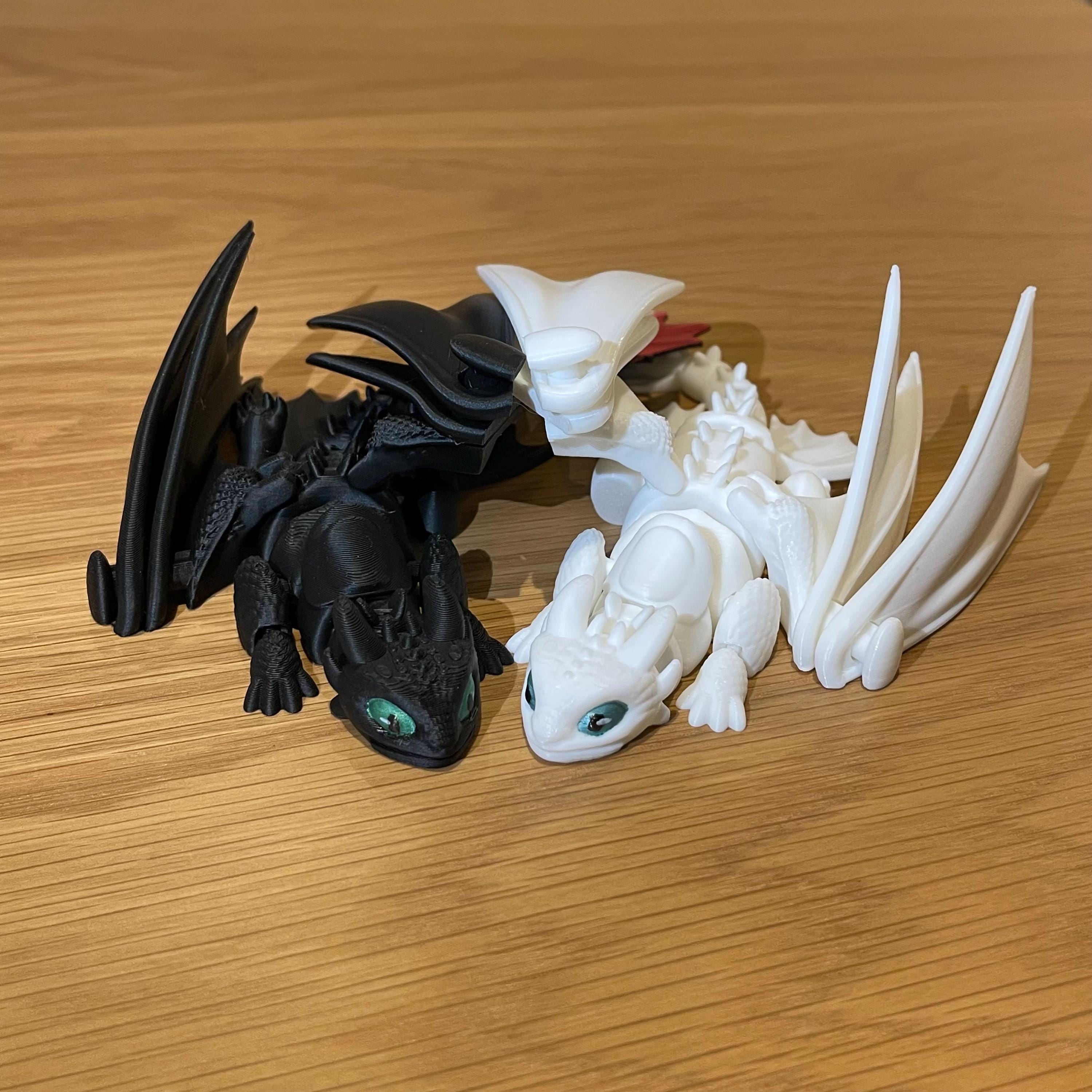 Toothless and Light Fury Inspired 3D Printed Dragons – Articulated ...